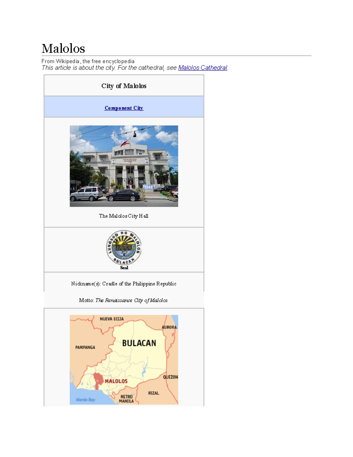 Malolos City: Historical Overview and Cultural Significance - Studocu