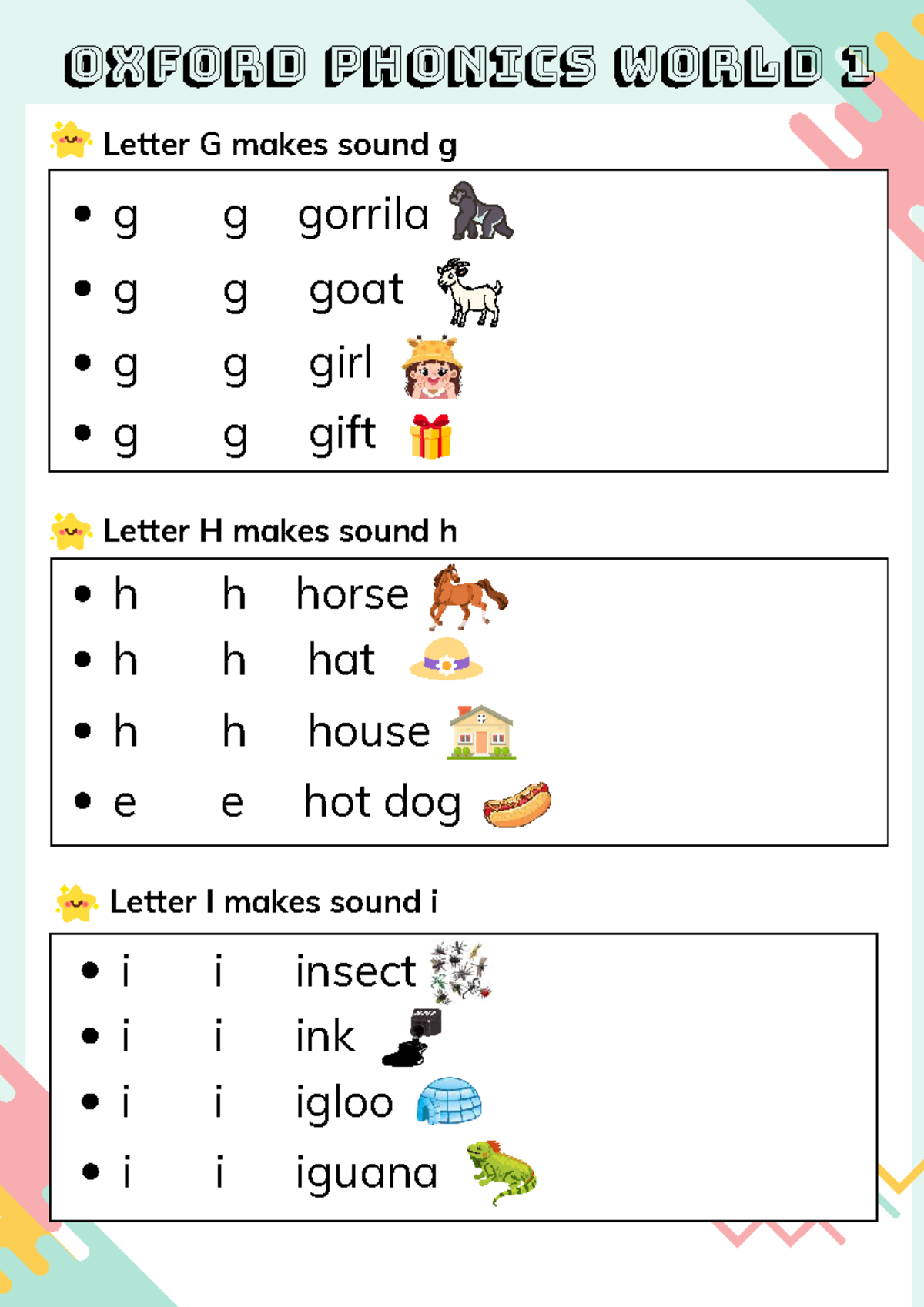 Oxford Phonics World 1: Sounds of Letters G to R - Studocu