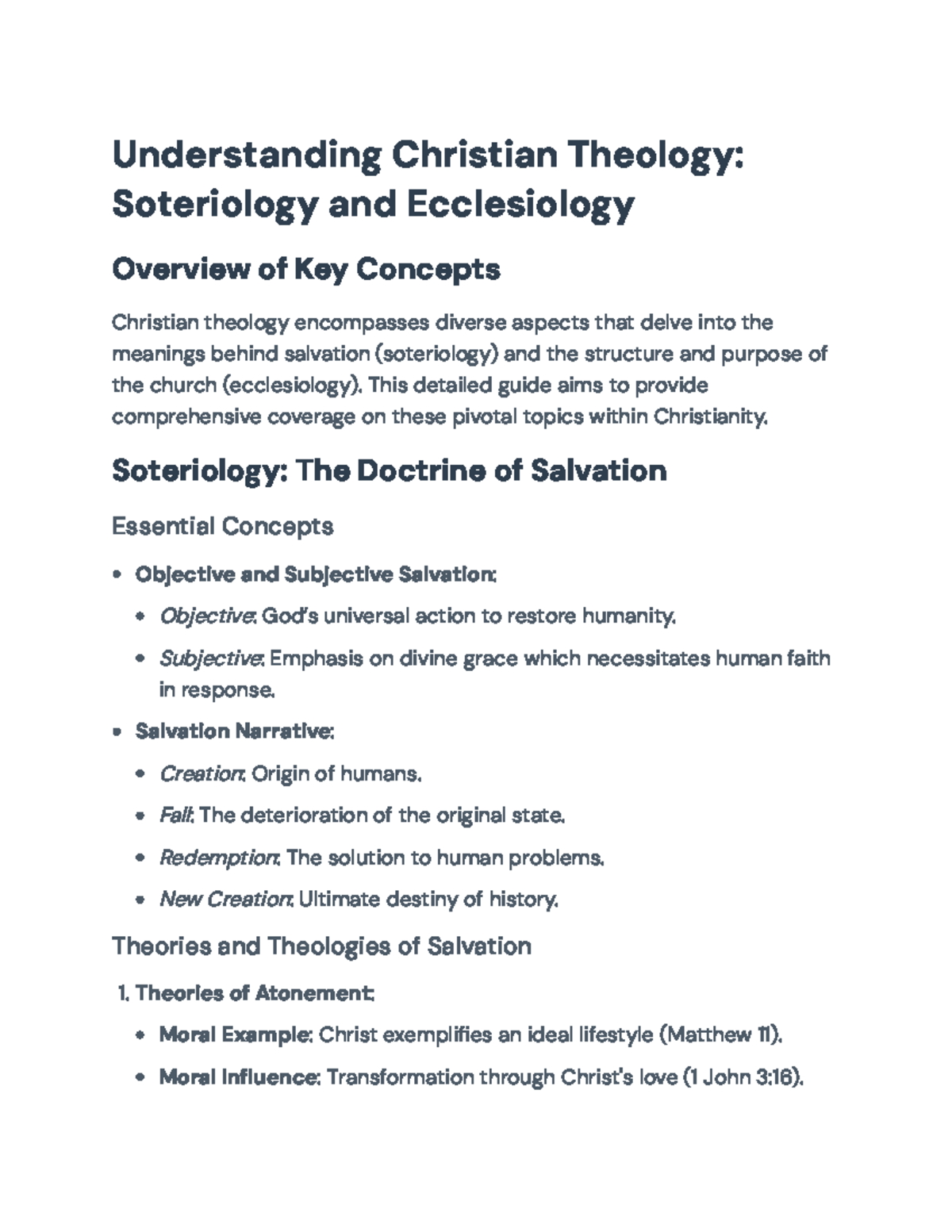Understanding Soteriology and Ecclesiology in Christian Theology ...