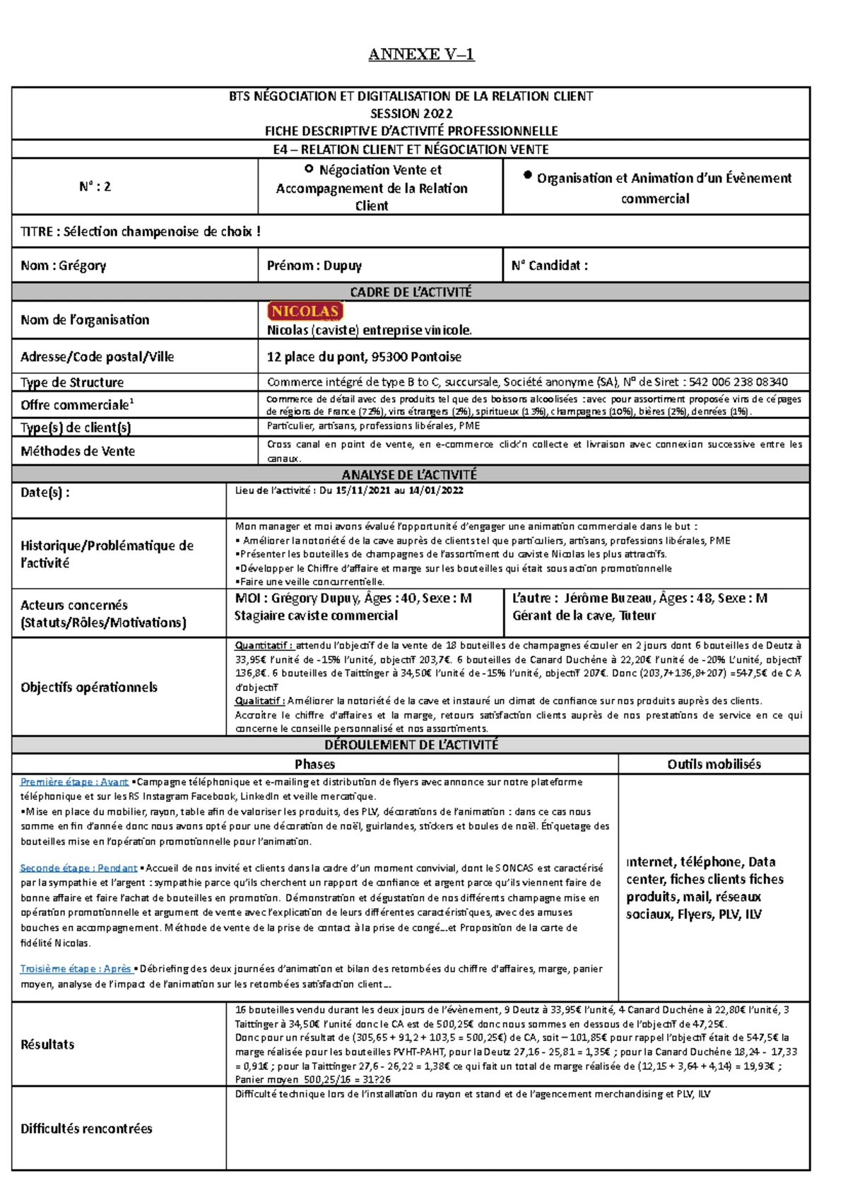 Fiche E4 - Relation Client et Négociation Vente - BTS NDRC 2024 - Studocu