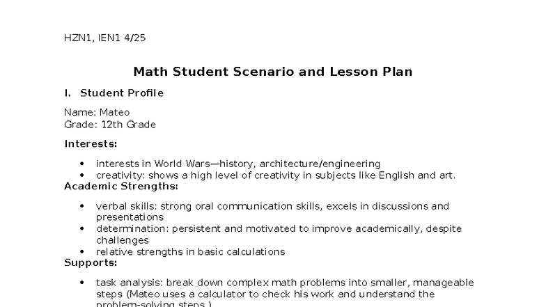 HZN1, IEN1 12th Grade Geometry Lesson Plan: Right Angle Calculations ...