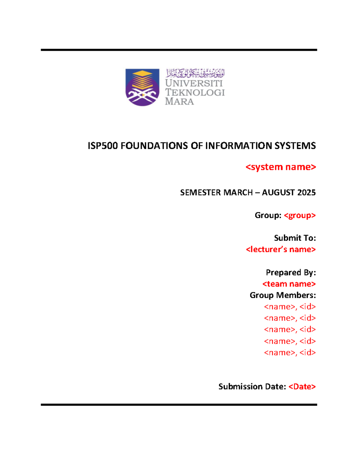 ISP500 Group Project: Foundations of Information Systems Overview - Studocu