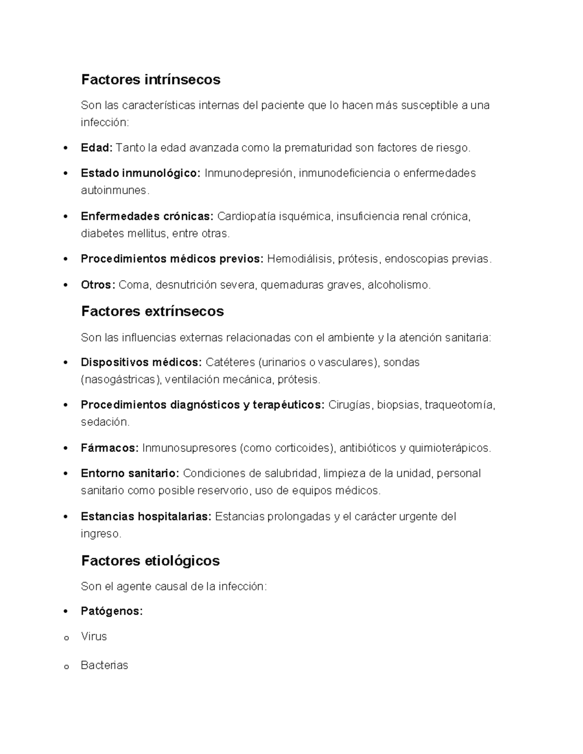 Factores Intrínsecos y Extrínsecos en Infecciones - Exposición 1 - Studocu