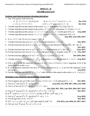 Make-Up VTU Question Paper of BMATS201 Mathematics-II for CSE Stream ...