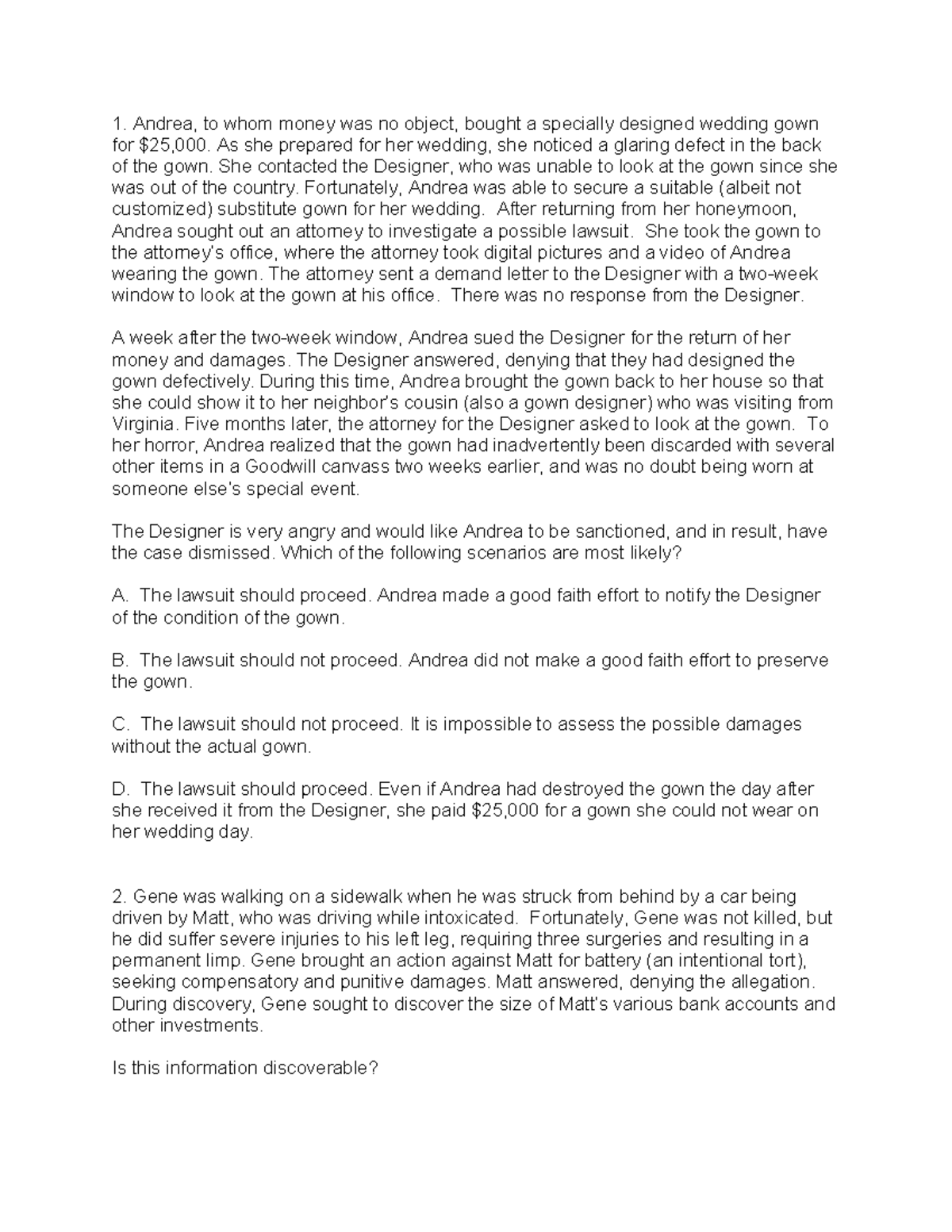 Discovery MPC - Multiple Choice Practice Questions - Studocu