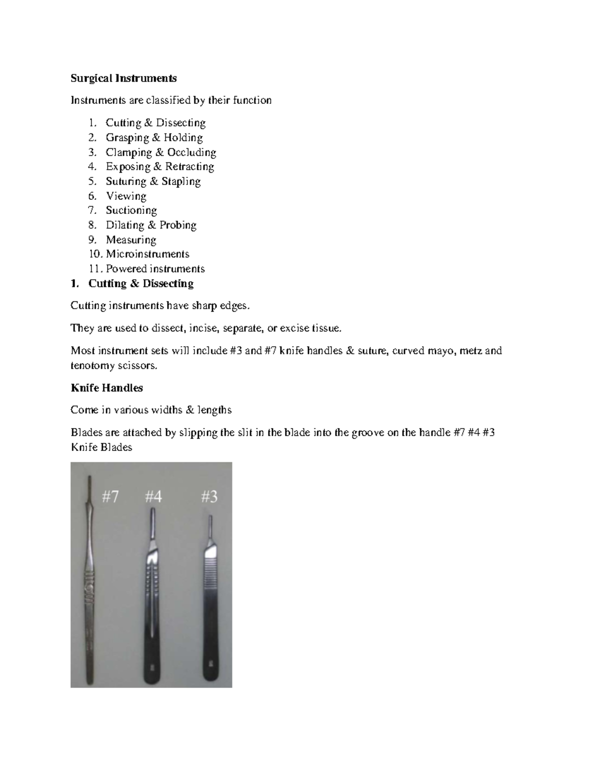 Classification of Surgical Instruments for Medical Procedures - Studocu