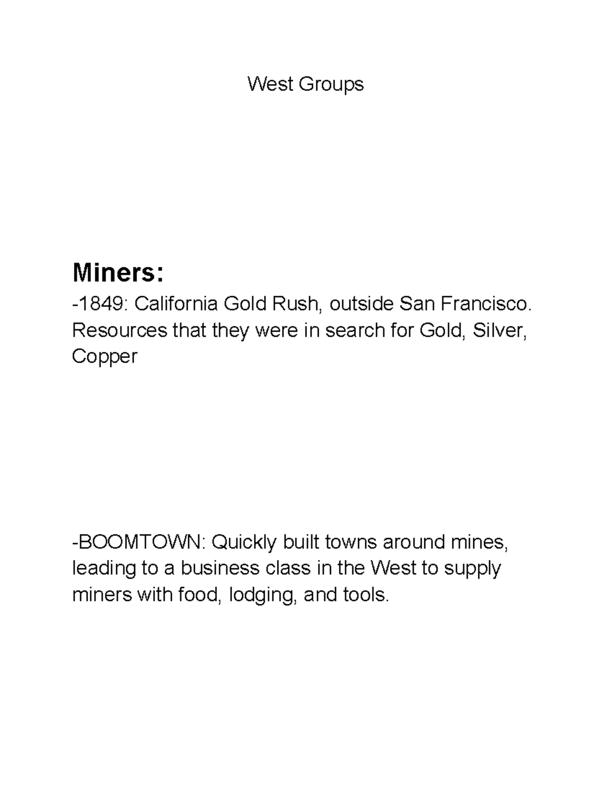 Settlement of the American West: Miners, Farmers, & Ranchers Insights ...