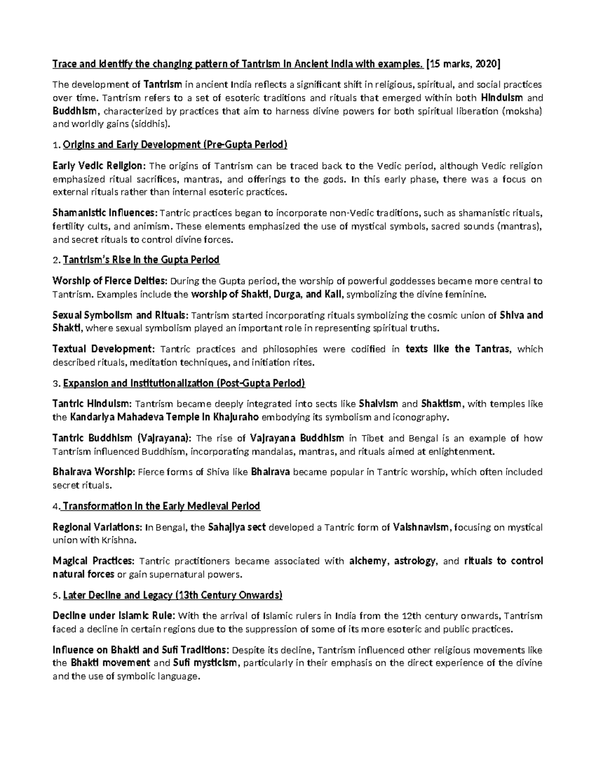 Tantrism in Ancient India: Patterns of Change and Influence - Studocu