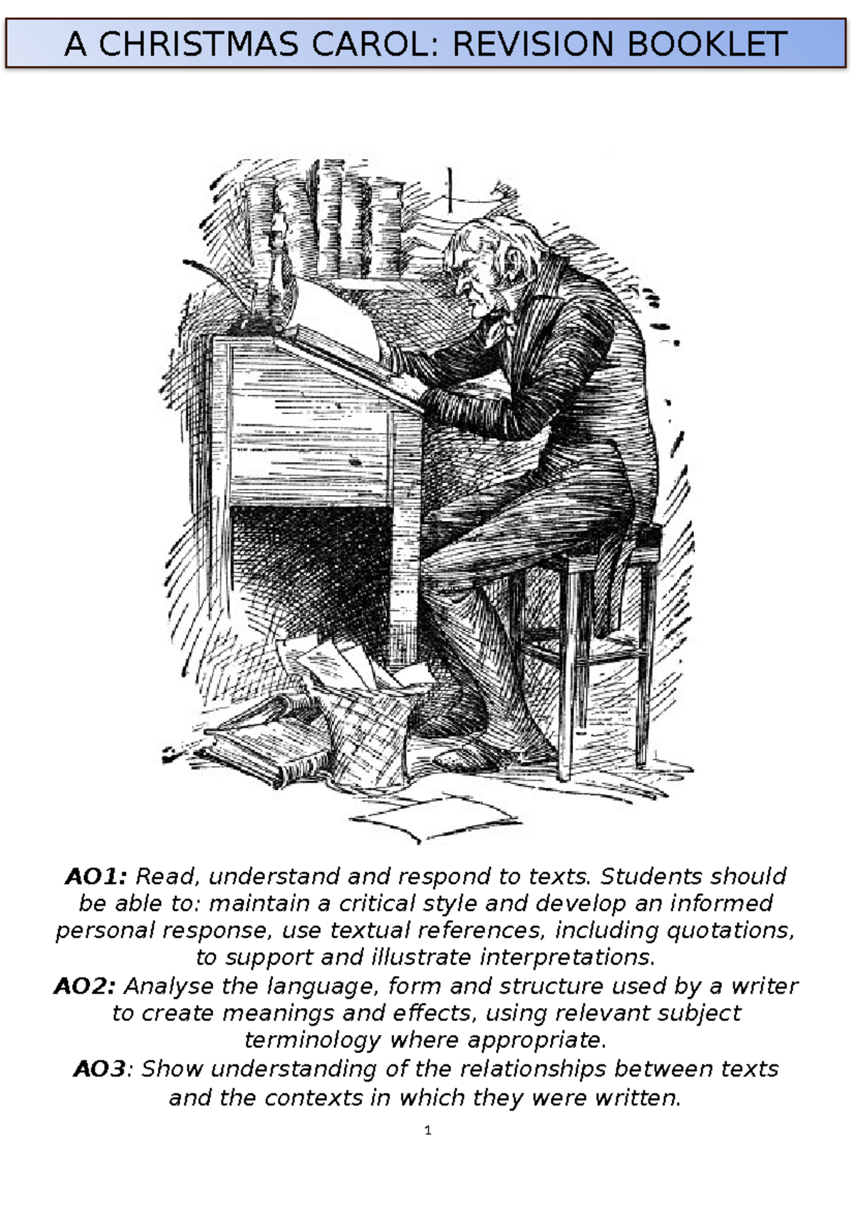 A Christmas Carol Revision Booklet: Key Themes & Analysis - Studocu