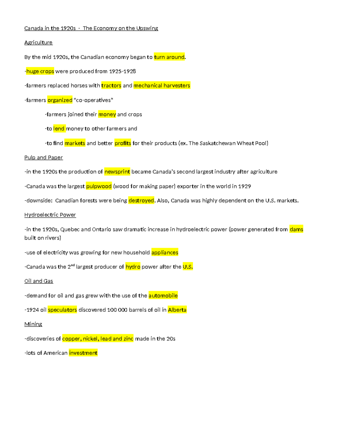 Canada in the 1920s - Fill in the Blanks Answer Key - Studocu