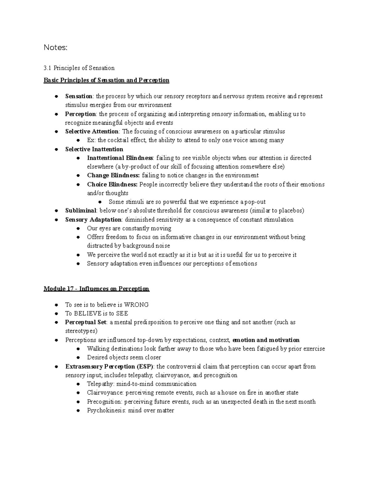 Chapter 5 - Sensation & Perception: Key Principles and Concepts - Studocu