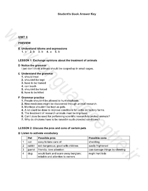 Summit 2A WB Answer Keys 3rd Edition - Workbook Answer Key UNIT 1 1. Answers will vary. 2 ...
