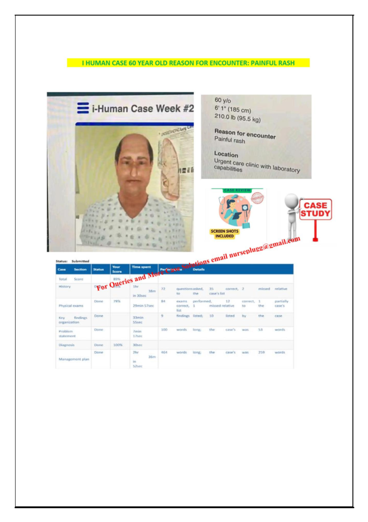 HUMAN CASE STUDY: 60-Year-Old with Painful Rash Analysis - Studocu