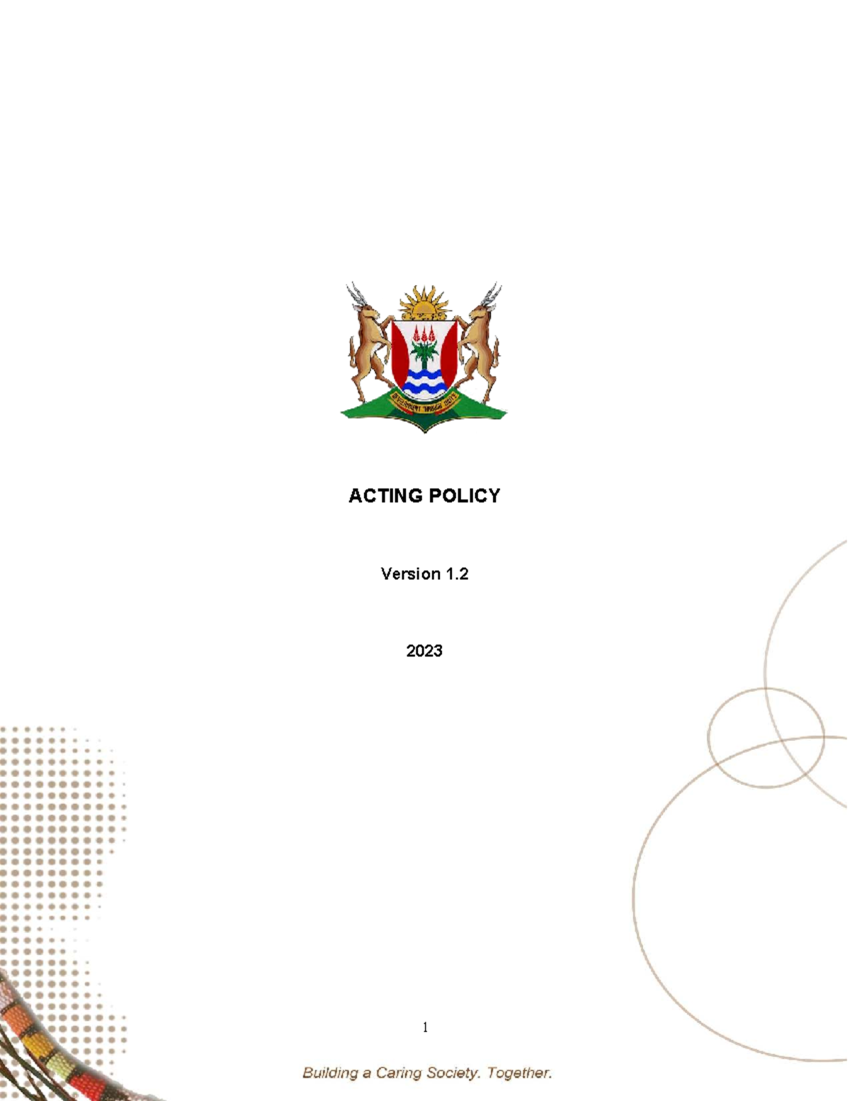 Acting Policy Version 1.2 (002) (Amended) - ACTING POLICY Version 1 ...