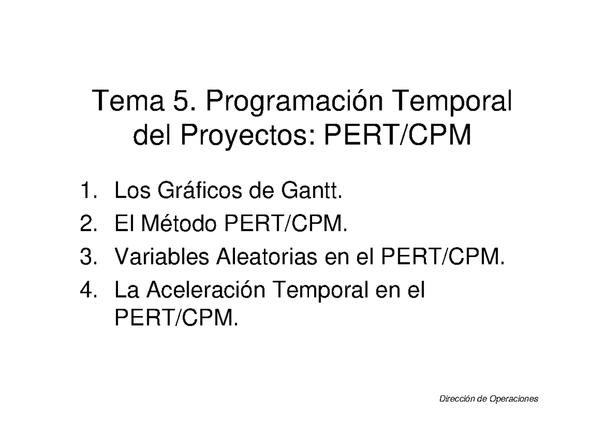 Tema 5: Programación Temporal de Proyectos y Gráficos de Gantt ...