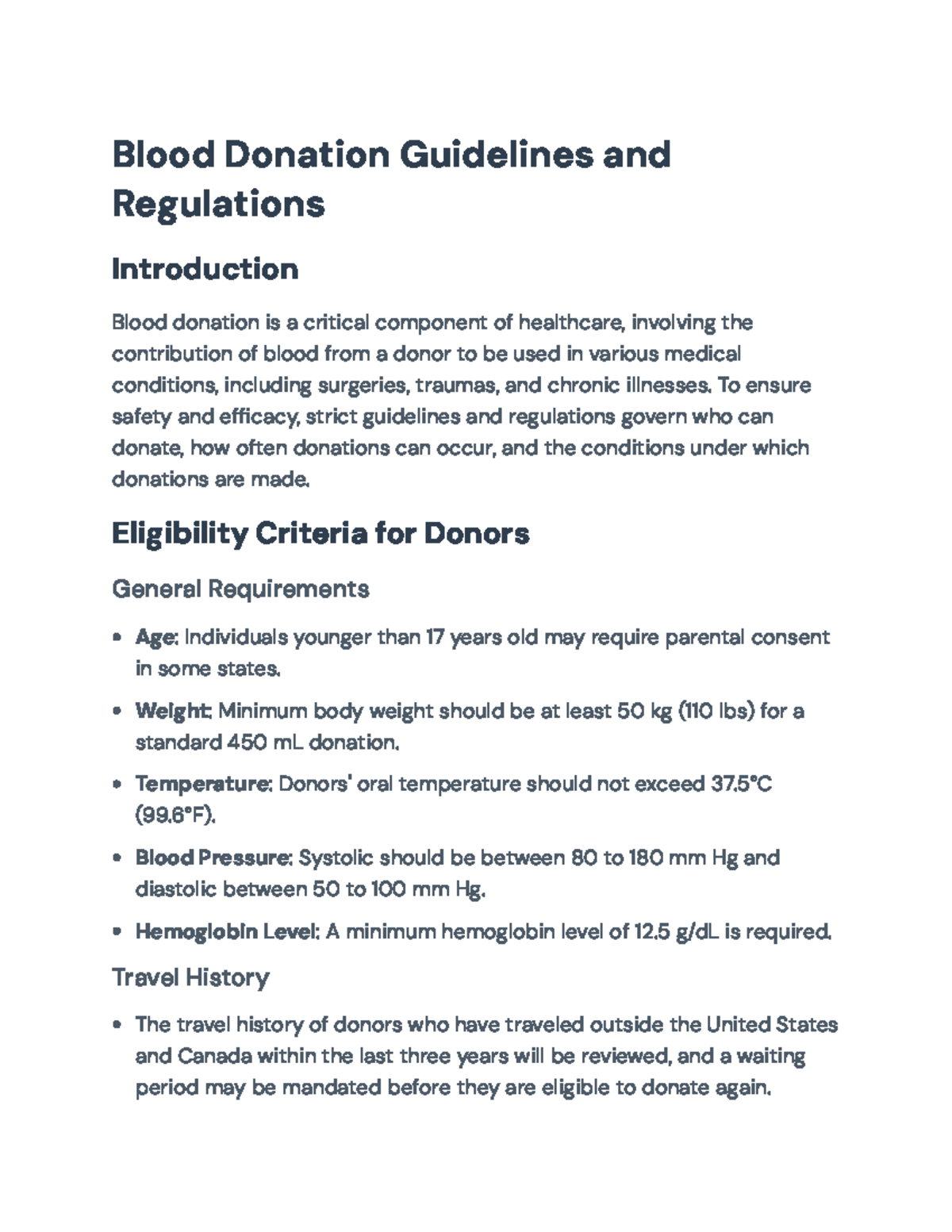 Blood Donation Guidelines and Regulations: Essential Criteria for ...