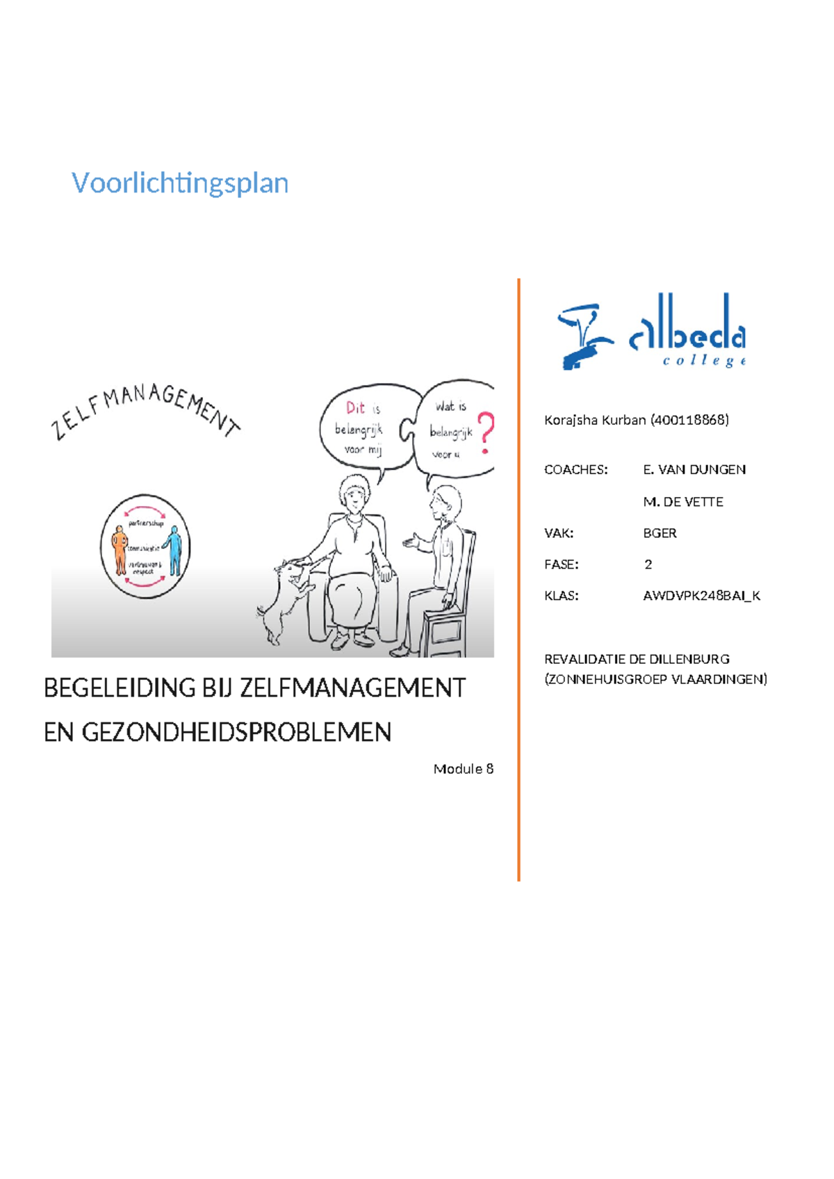 Module 8: Zelfmanagement & Gezondheidsproblemen bij Diabeteszorg ...
