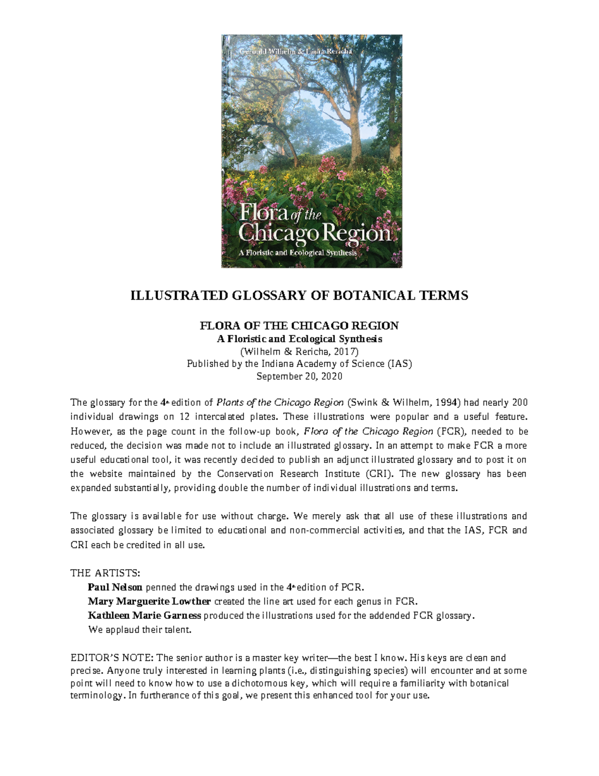 Glossary of Botanical Terms - ILLUSTRATED GLOSSARY OF BOTANICAL TERMS FLORA OF THE CHICAGO ...