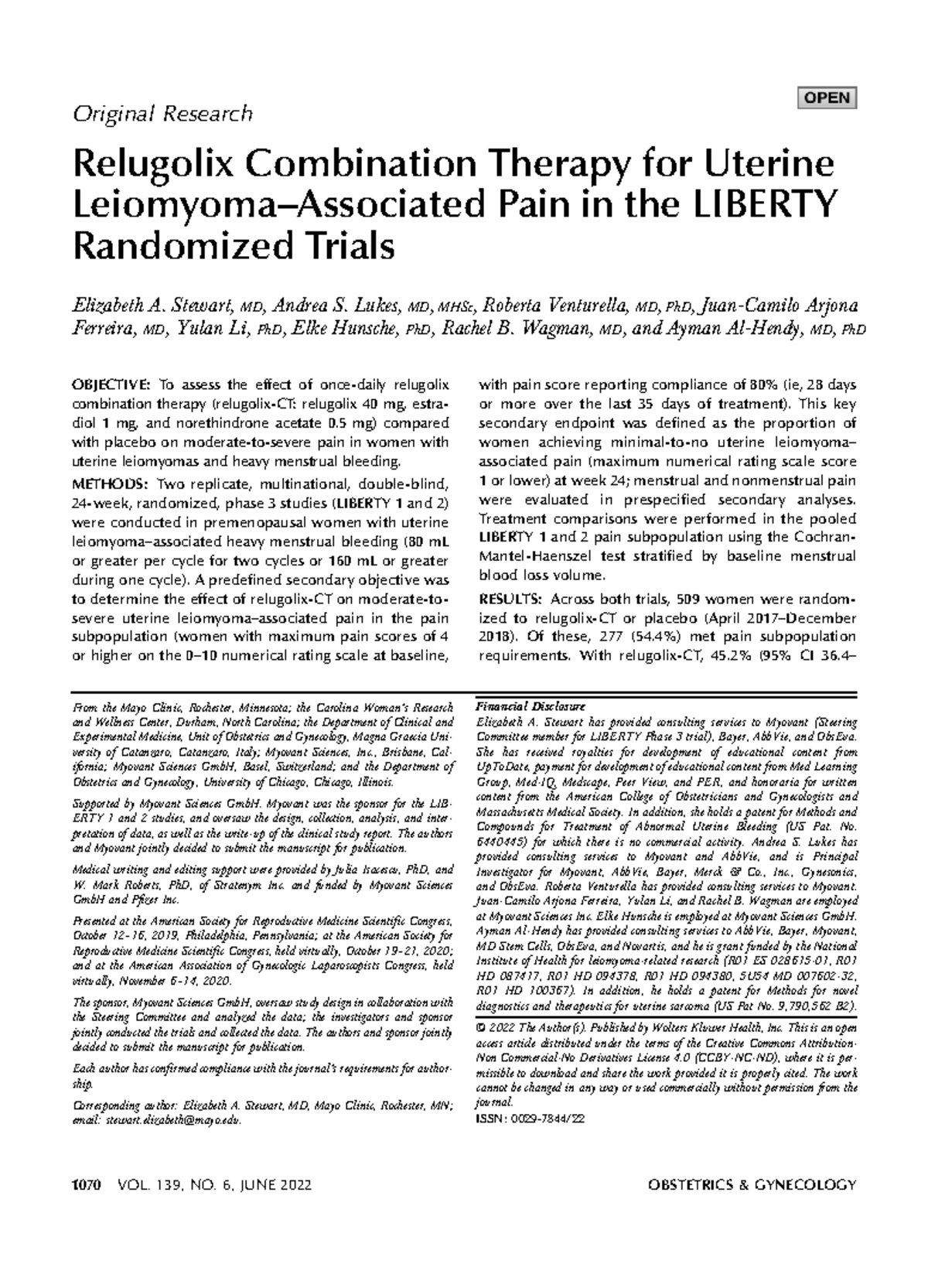 Relugolix Combination Therapy for Uterine Pain: LIBERTY Trials Insights ...
