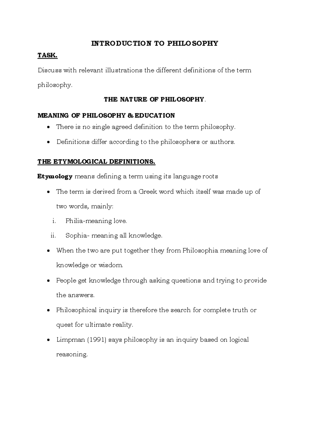 PHIL 101: Introduction to Philosophy - Understanding Definitions and ...