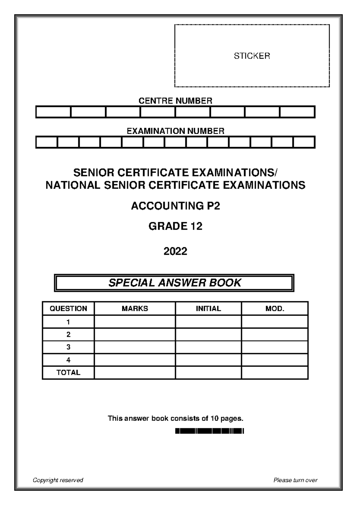 Accounting P2 May-June 2022 Answer Book - Grade 12 Exam - Studocu