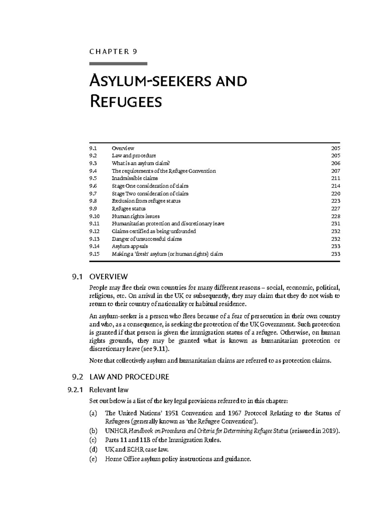 Asylum Claims & Humanitarian Protection: Legal Framework (LAW 205 ...