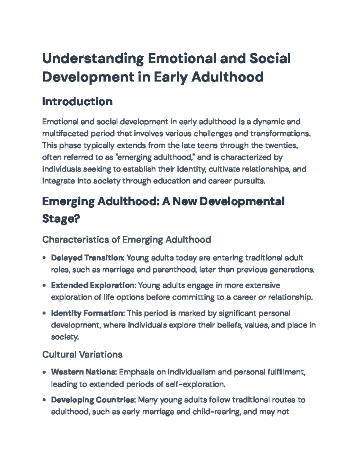 Understanding Emotional & Social Development in Early Adulthood ...