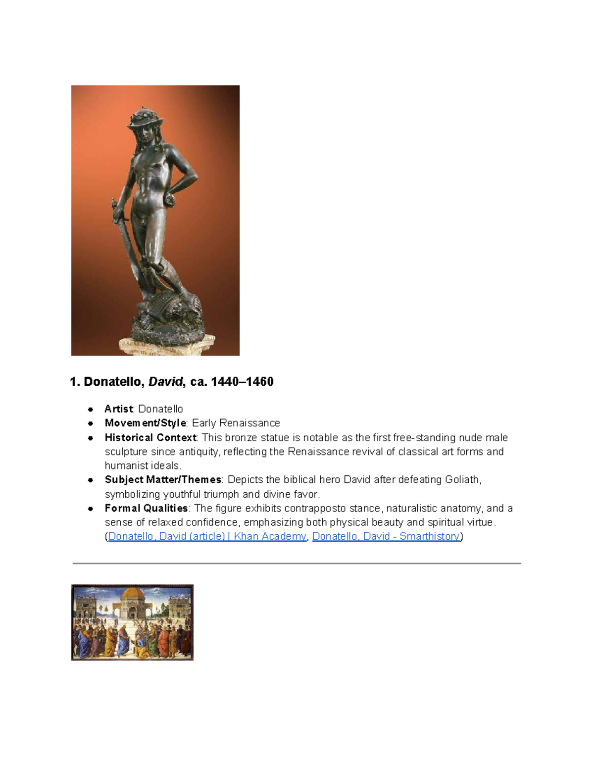 Comprehensive Study Guide of 25 Artworks: Artists and Movements - 1 ...
