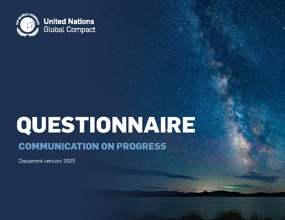 2025 CoP Questionnaire: Communication on Progress Insights - Studocu