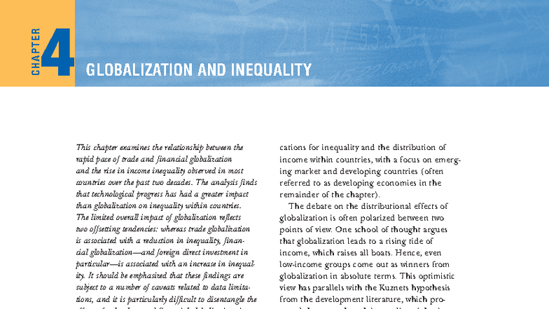 Chapter 4: Globalization and Inequality Analysis (C4) - Studocu
