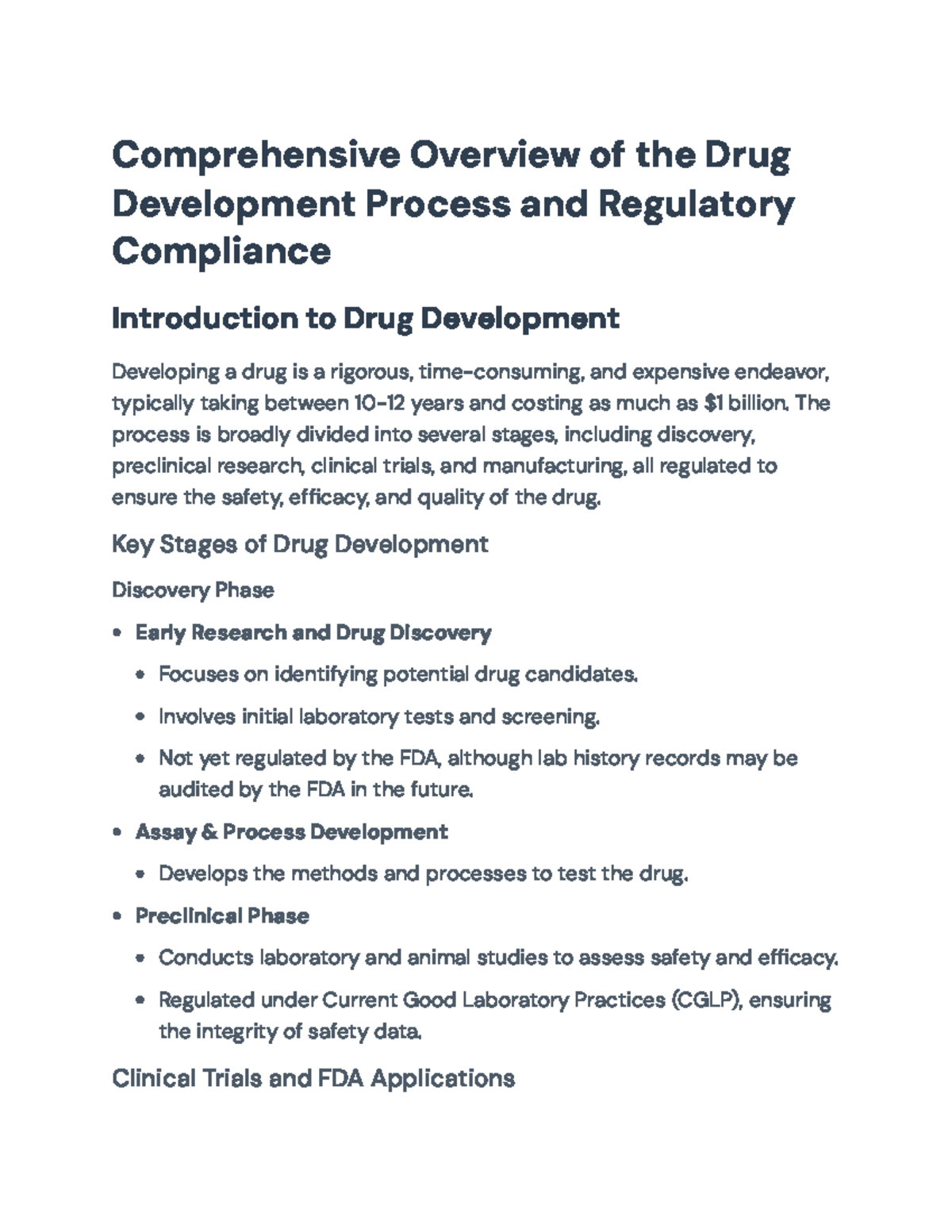 Drug Development & Regulatory Compliance Overview - Essential Insights ...