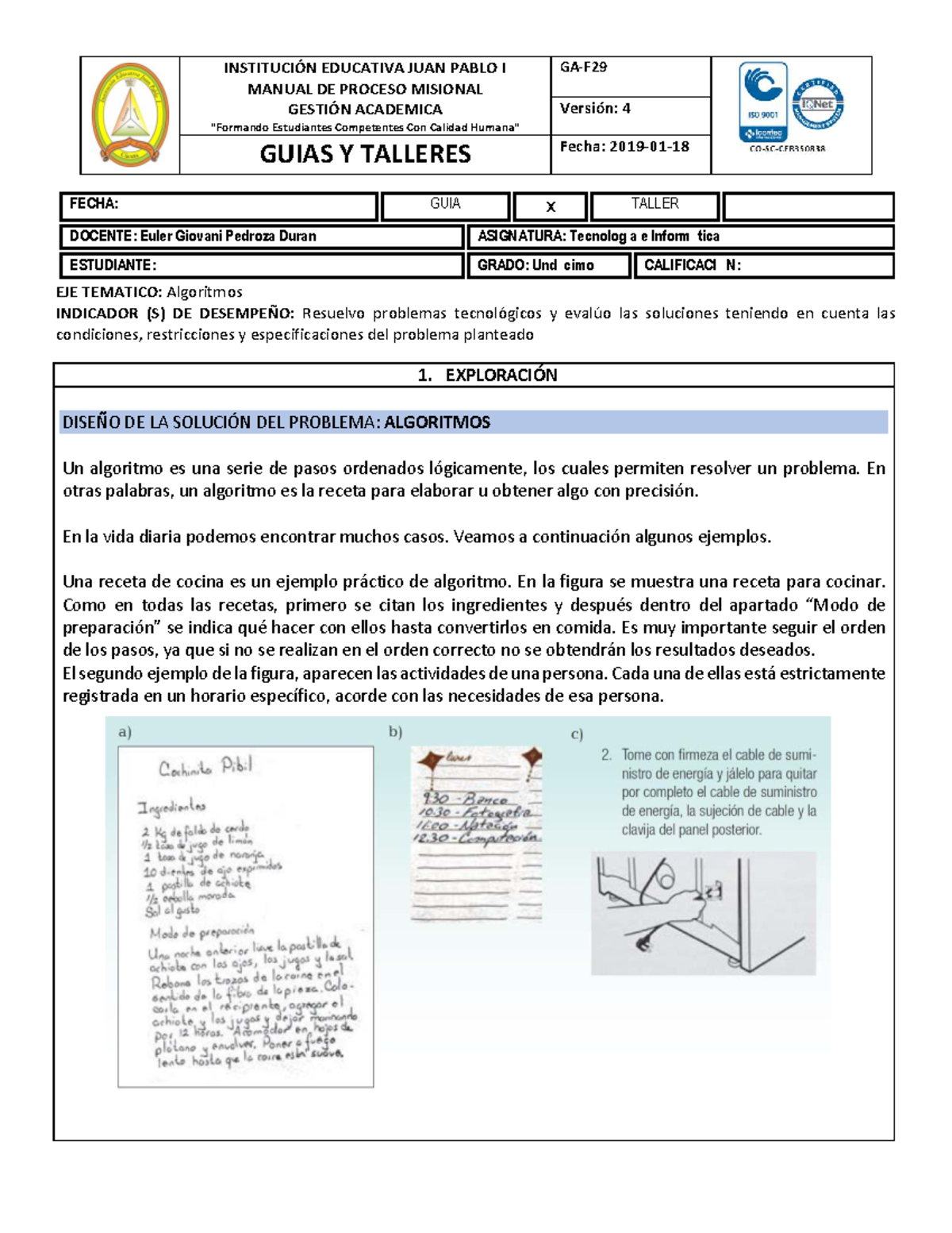 Algoritmos y Estructuras de Control - Grado 11 - Tecnología e ...