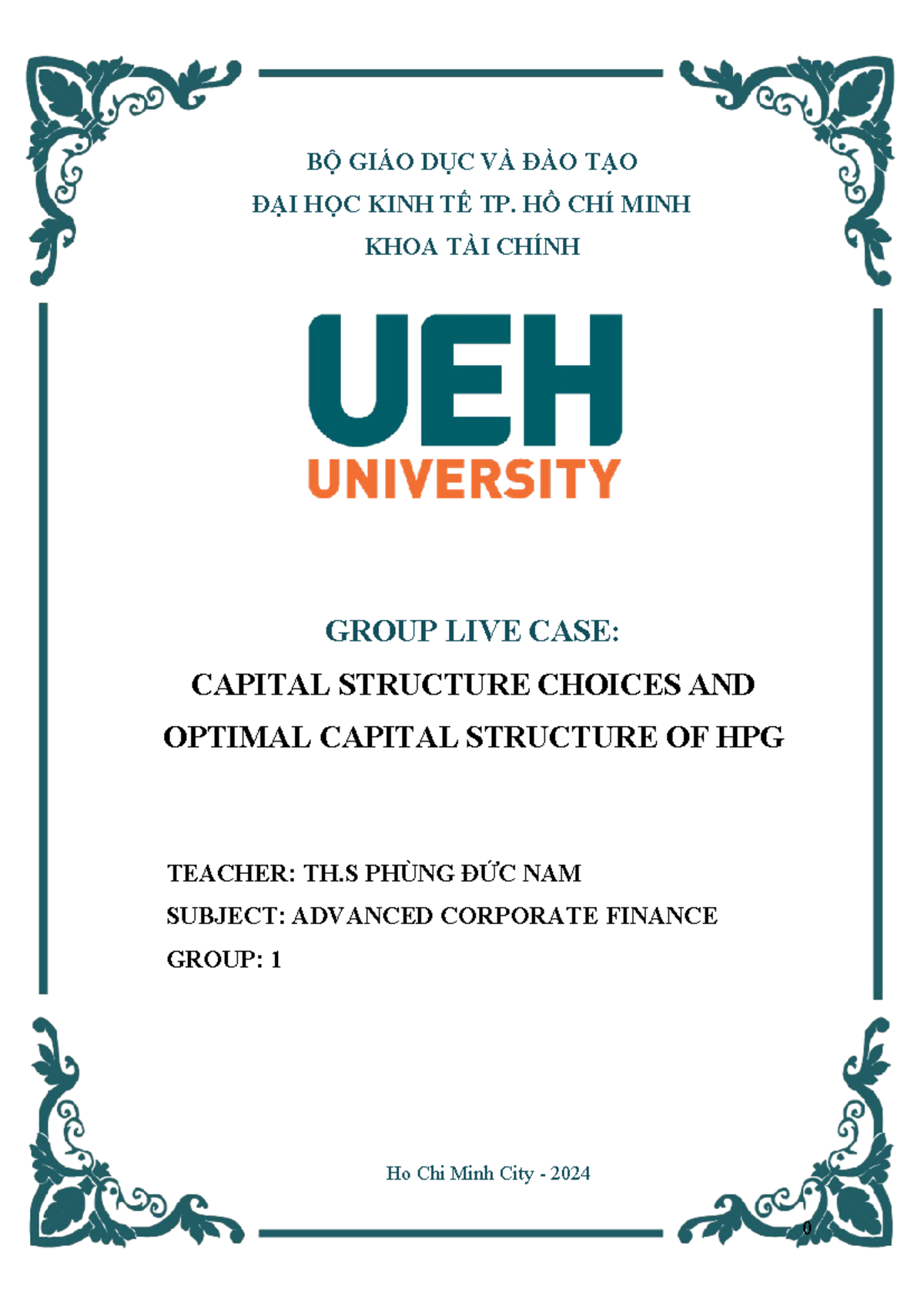 Group 1 - Live Case Study on Optimal Capital Structure of HPG (ACF 2024 ...