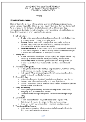 3rd mse - notes - OCC & BCC:- In a metro system, the Operation Control ...