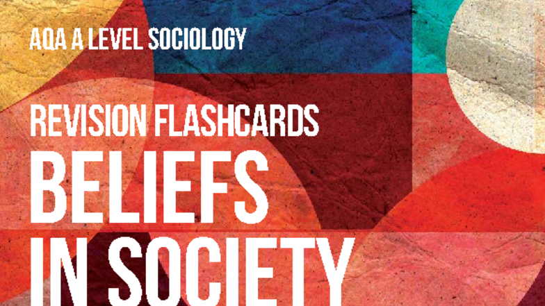 AQA A Level Sociology: Beliefs in Society Flashcards Summary - Studocu