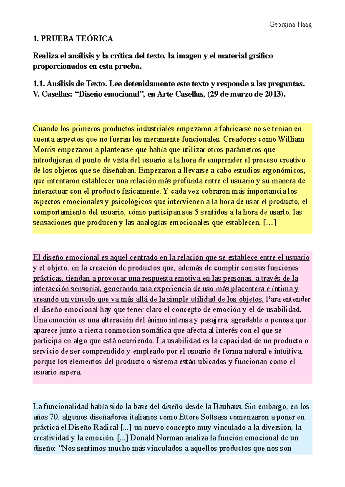 Act 1: Análisis del Diseño Emocional (GH) - Prueba Teórica - Studocu