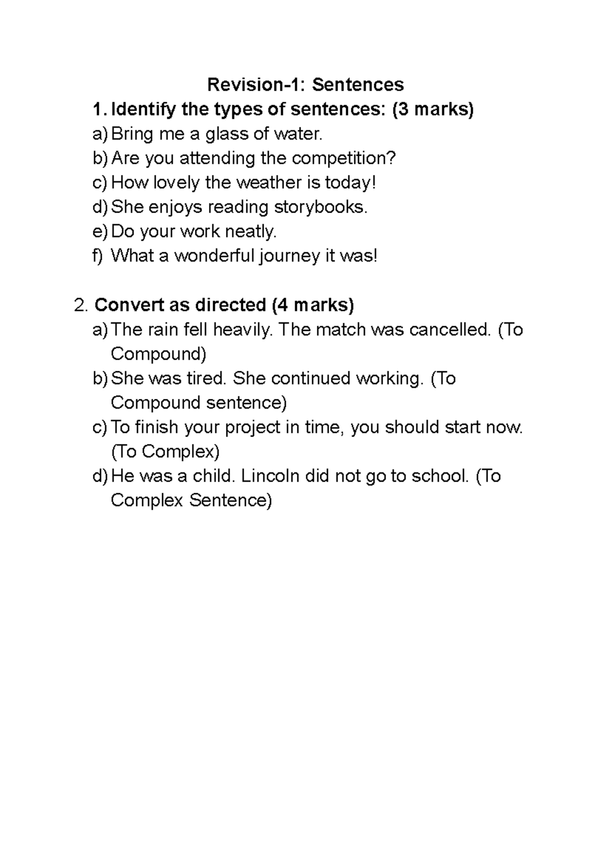 All English Revisions - Grammar and Sentence Structure Guide - Studocu