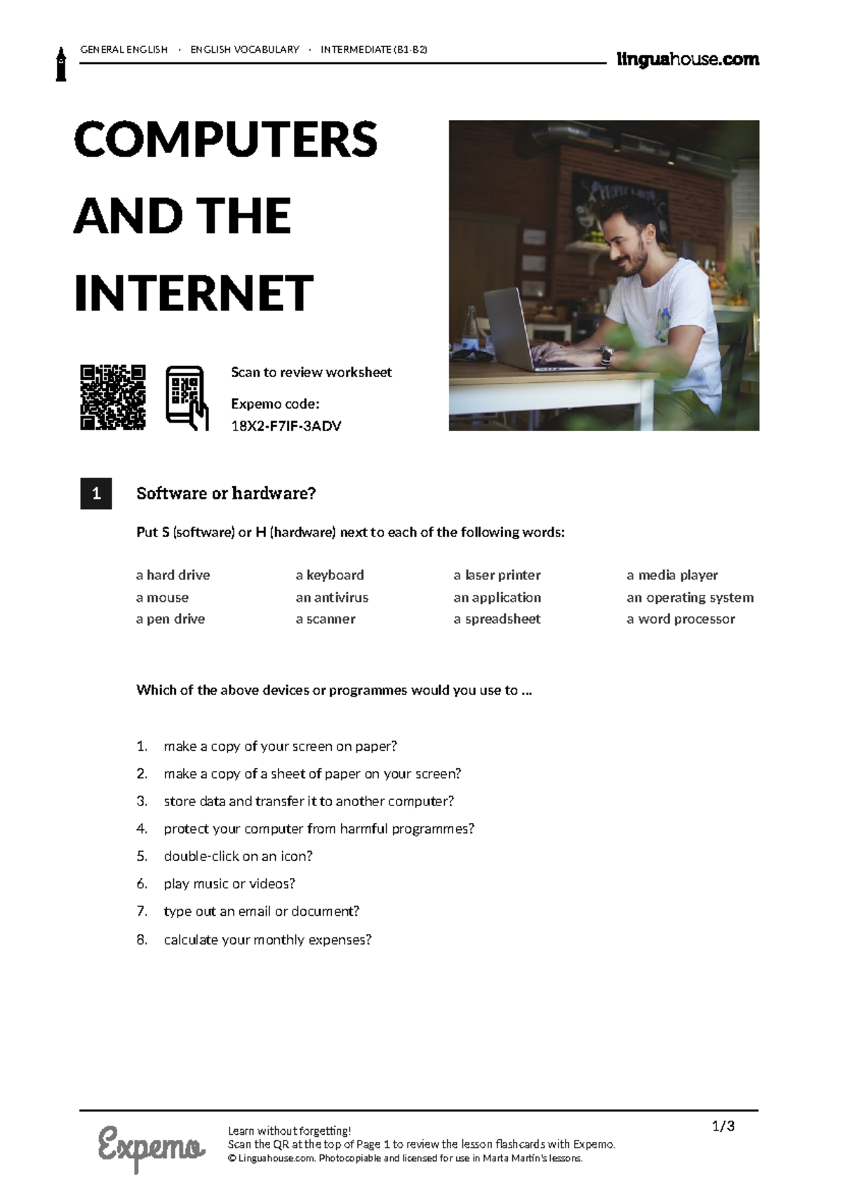 Computers and the Internet: Intermediate (B1-B2) Lesson Notes - Studocu