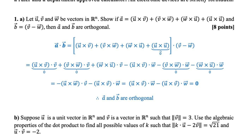 Vectors and Orthogonality in Rⁿ: Proof and Properties - Studocu