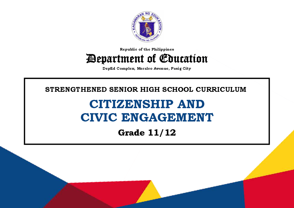 STRENGTHENED SENIOR HIGH SCHOOL CURRICULUM: CITIZENSHIP & CIVIC ...
