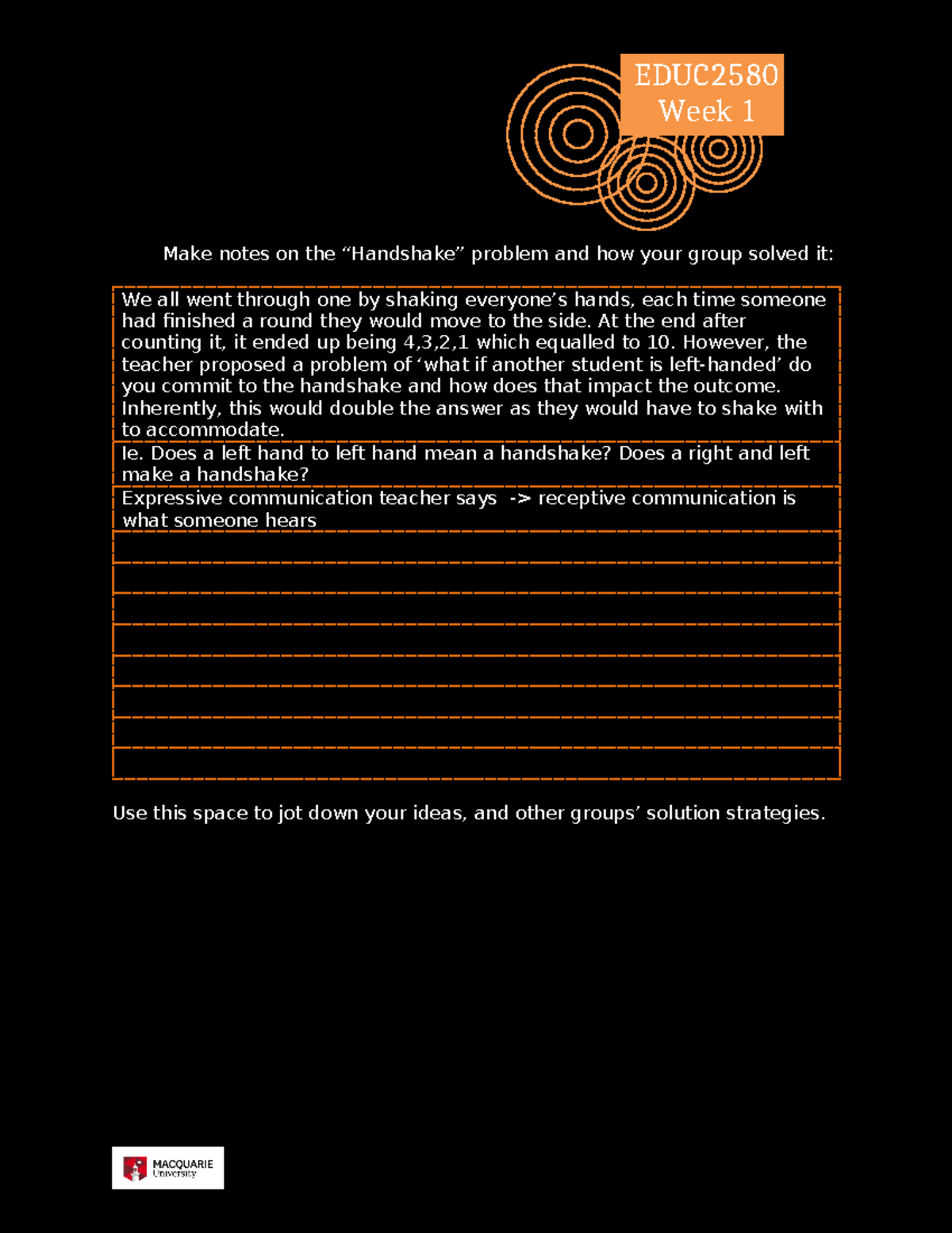 EDUC Week 2 Tutorial Worksheet: Productive Struggle in Math Problems ...