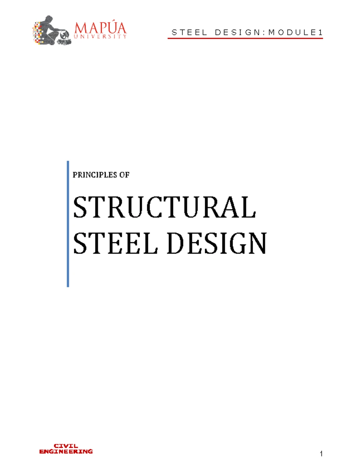 Steel Design Module 1 Tension AND Compression Members - PRINCIPLES OF ...