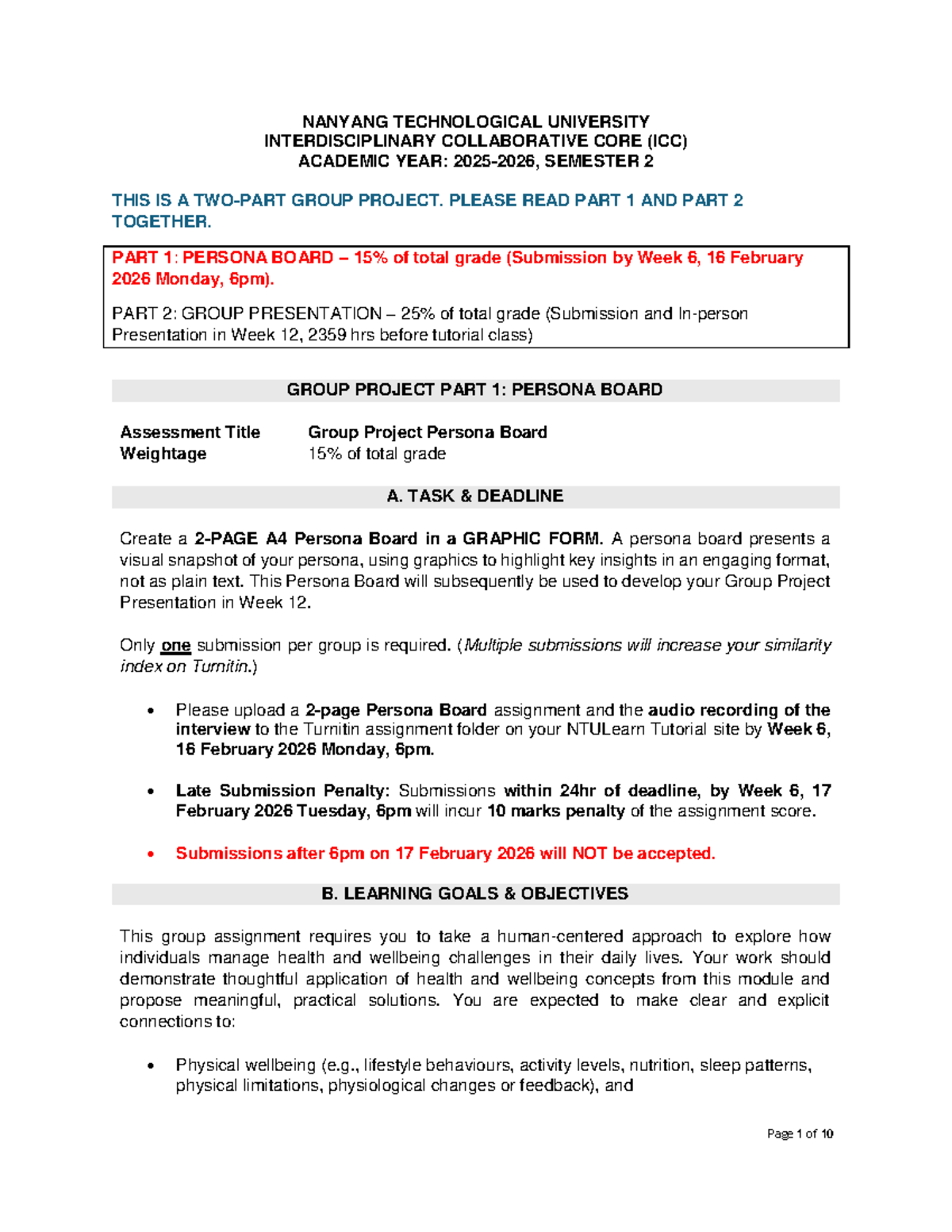 AY25-26 S2 CC0015 Group Project: Persona Board Assignment - Studocu