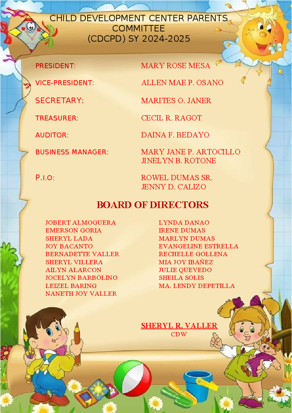 ECCD Committe - enhanced children - CHILD DEVELOPMENT CENTER PARENTS ...