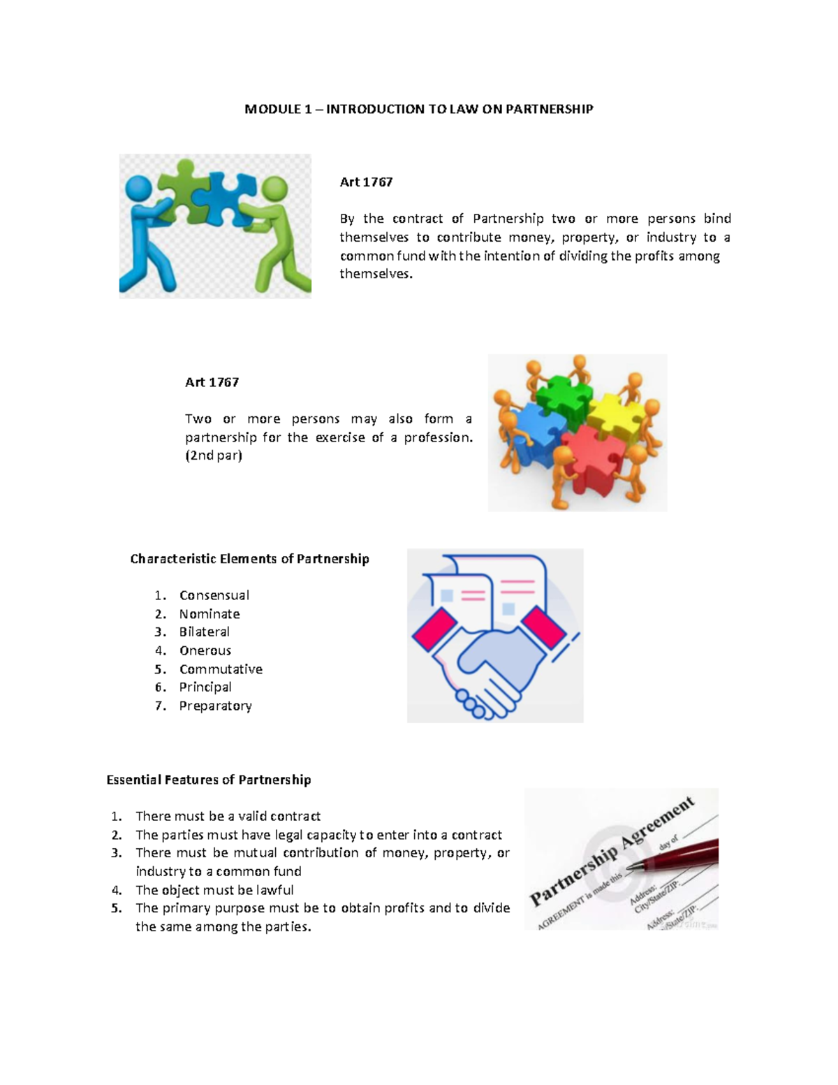 Module 1: Intro to Partnership Law & Key Characteristics Explained ...