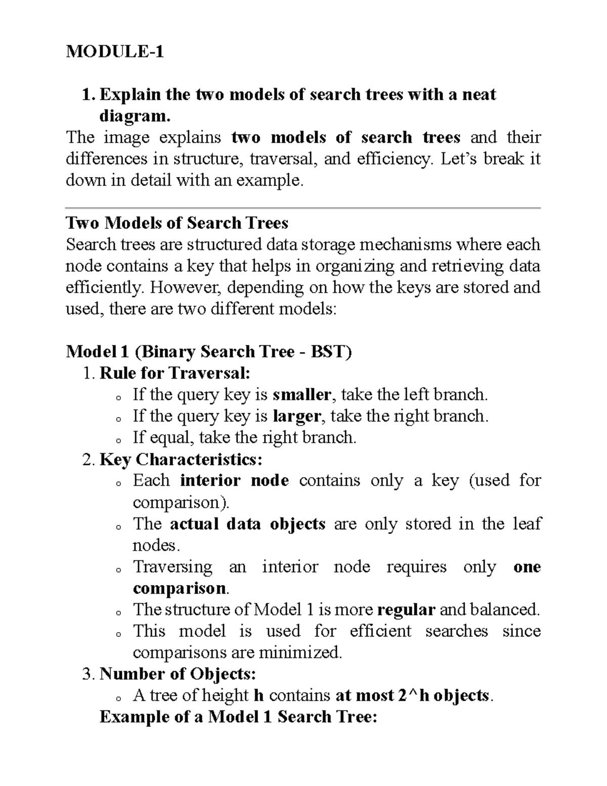 DSA - MODULE-1: Detailed Analysis of Search Trees and Rotations - Studocu