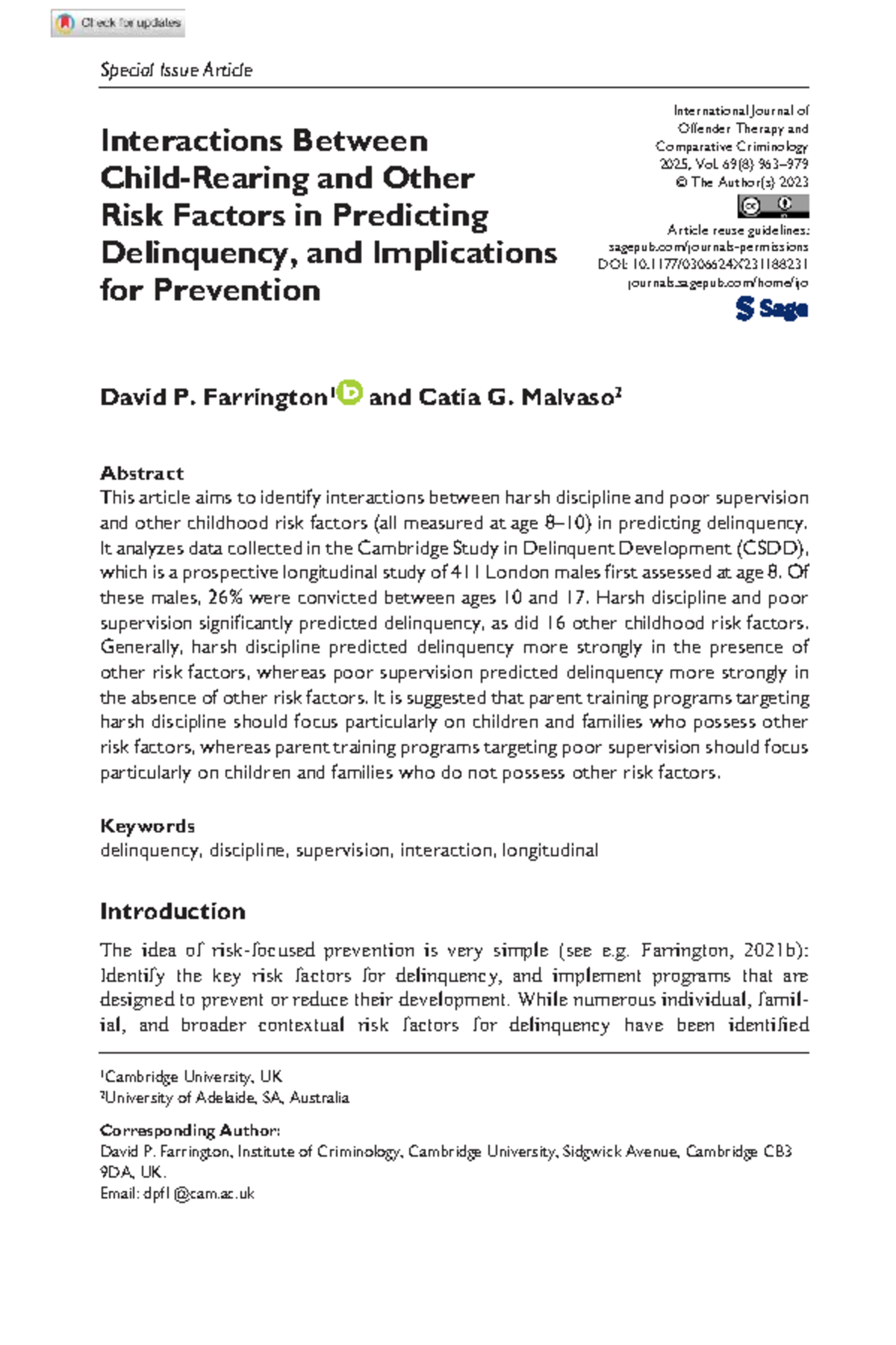 1188231 Interactions Between Child Rearing and Risk Factors in ...