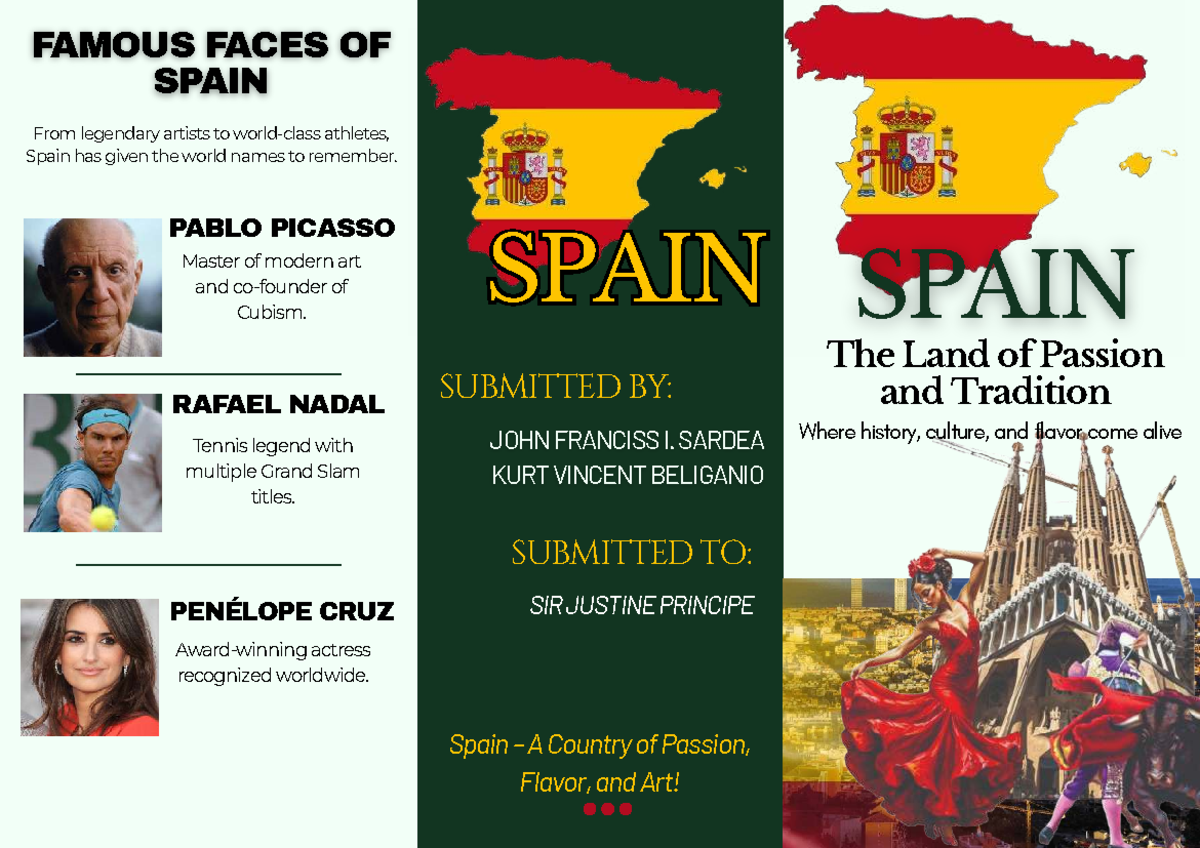 FAMOUS FACES OF SPAIN: Artists & Athletes in Culture - Studocu