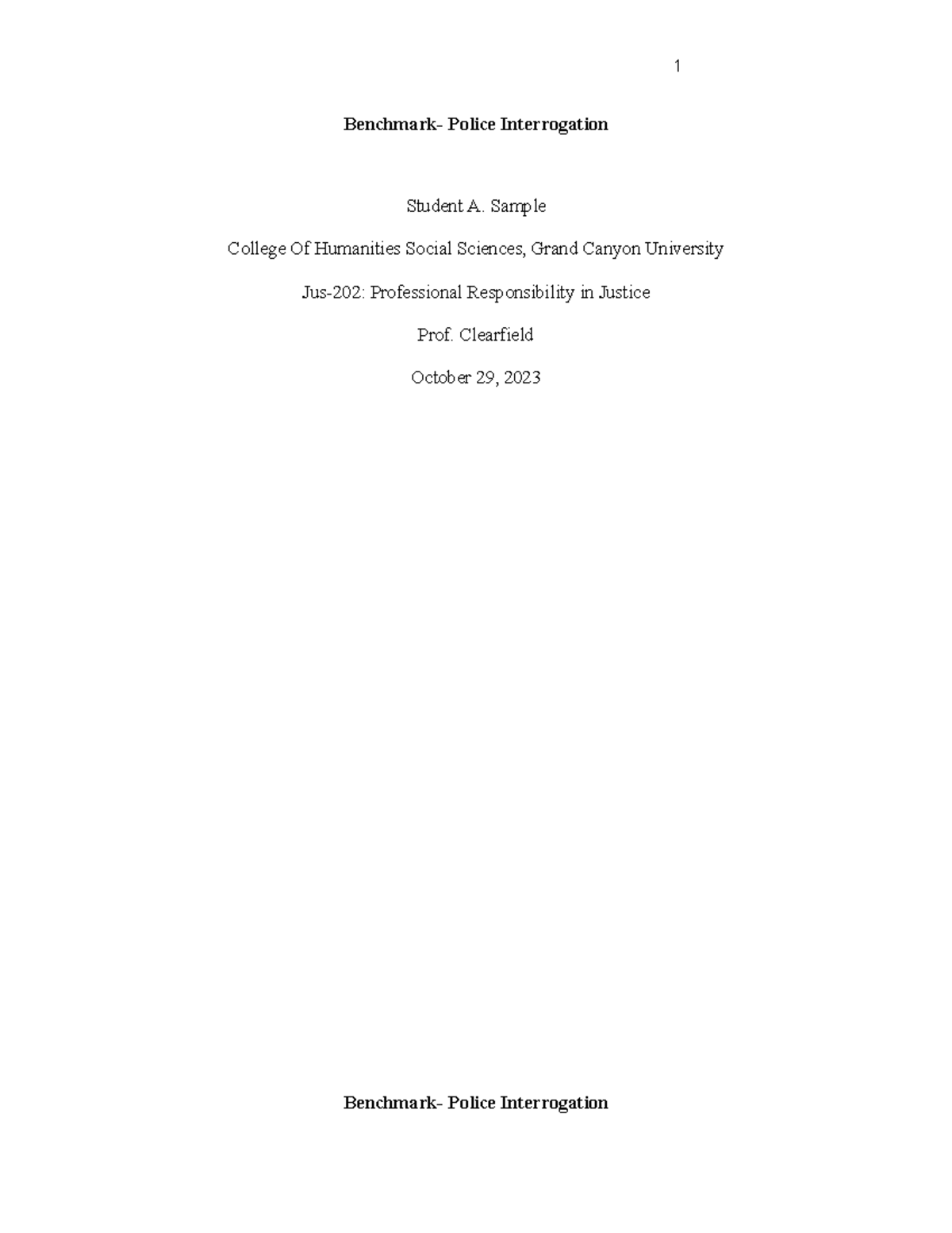 Benchmark- Police Interrogation - Benchmark- Police Interrogation ...