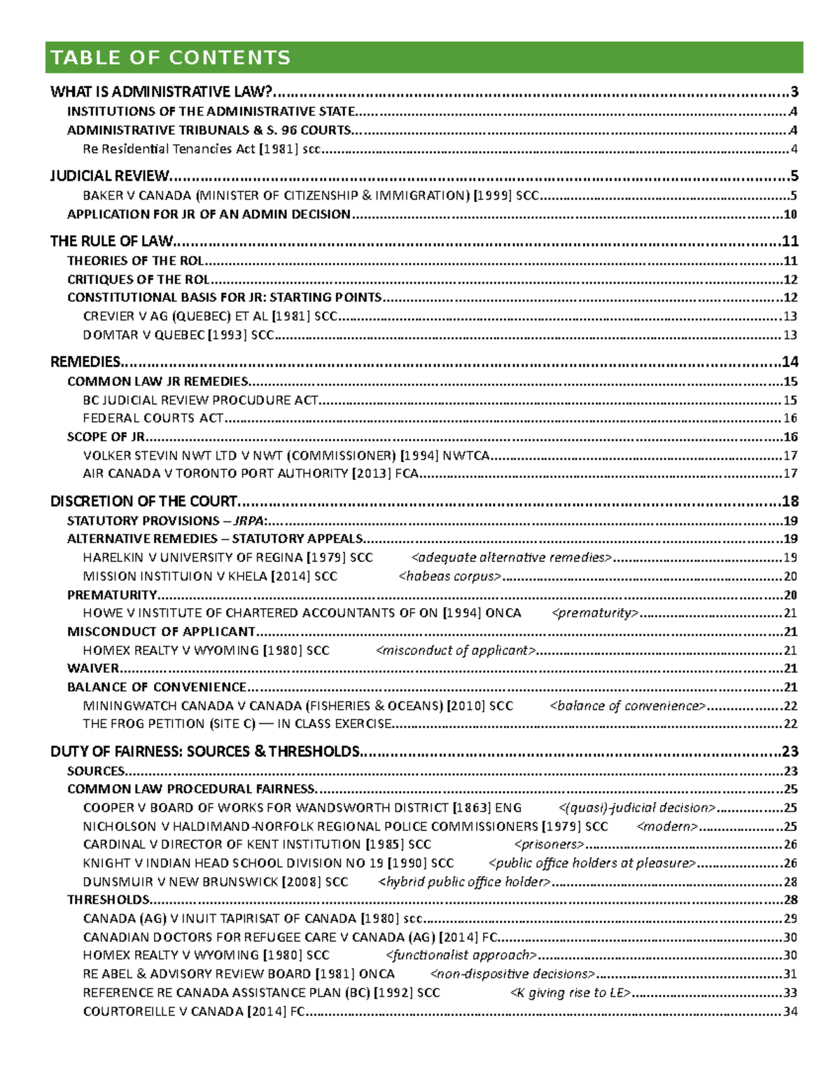 Admin-Janna Promislow-Fall2017 - TABLE OF CONTENTS WHAT IS ...